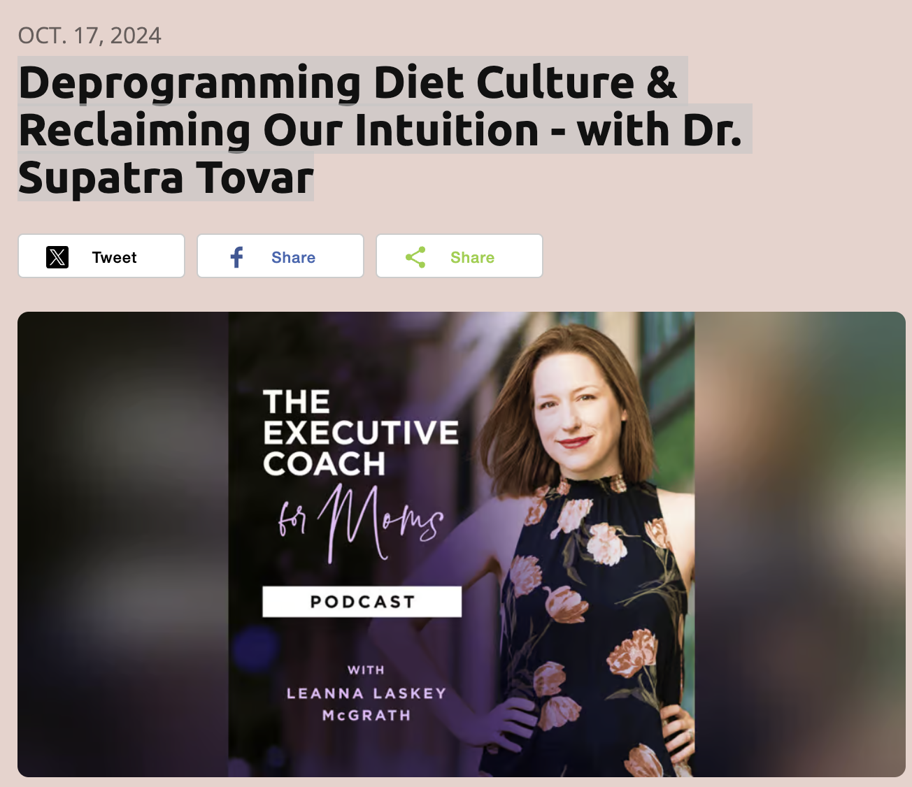 Deprogramming Diet Culture & Reclaiming Our Intuition – with Dr ...